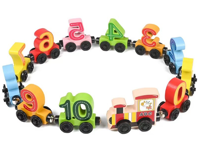 Магнитный конструктор "Деревянный поезд", развивающая игрушка,12-секционный сиамский маленький камин