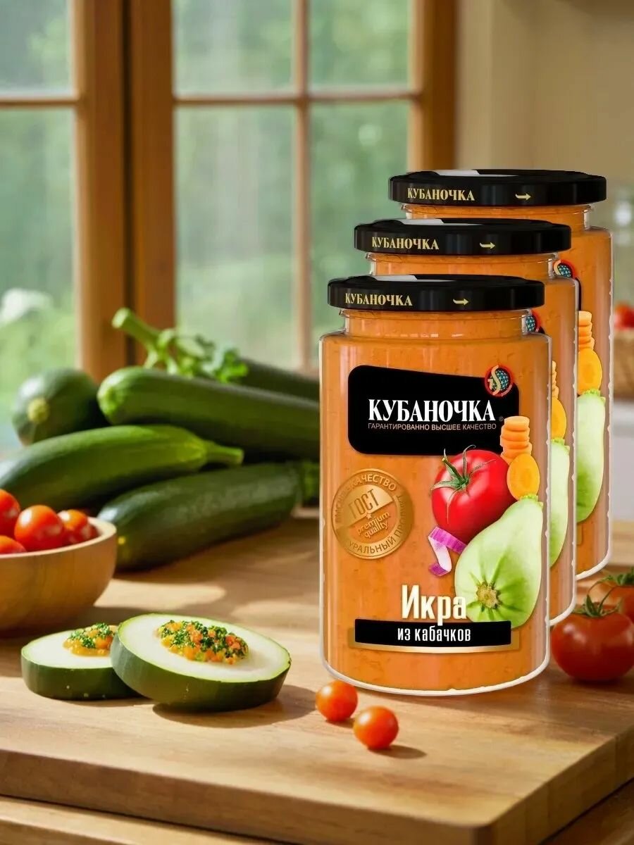 Кубаночка "Икра кабачковая" 360 г. (Набор из 3 банок )