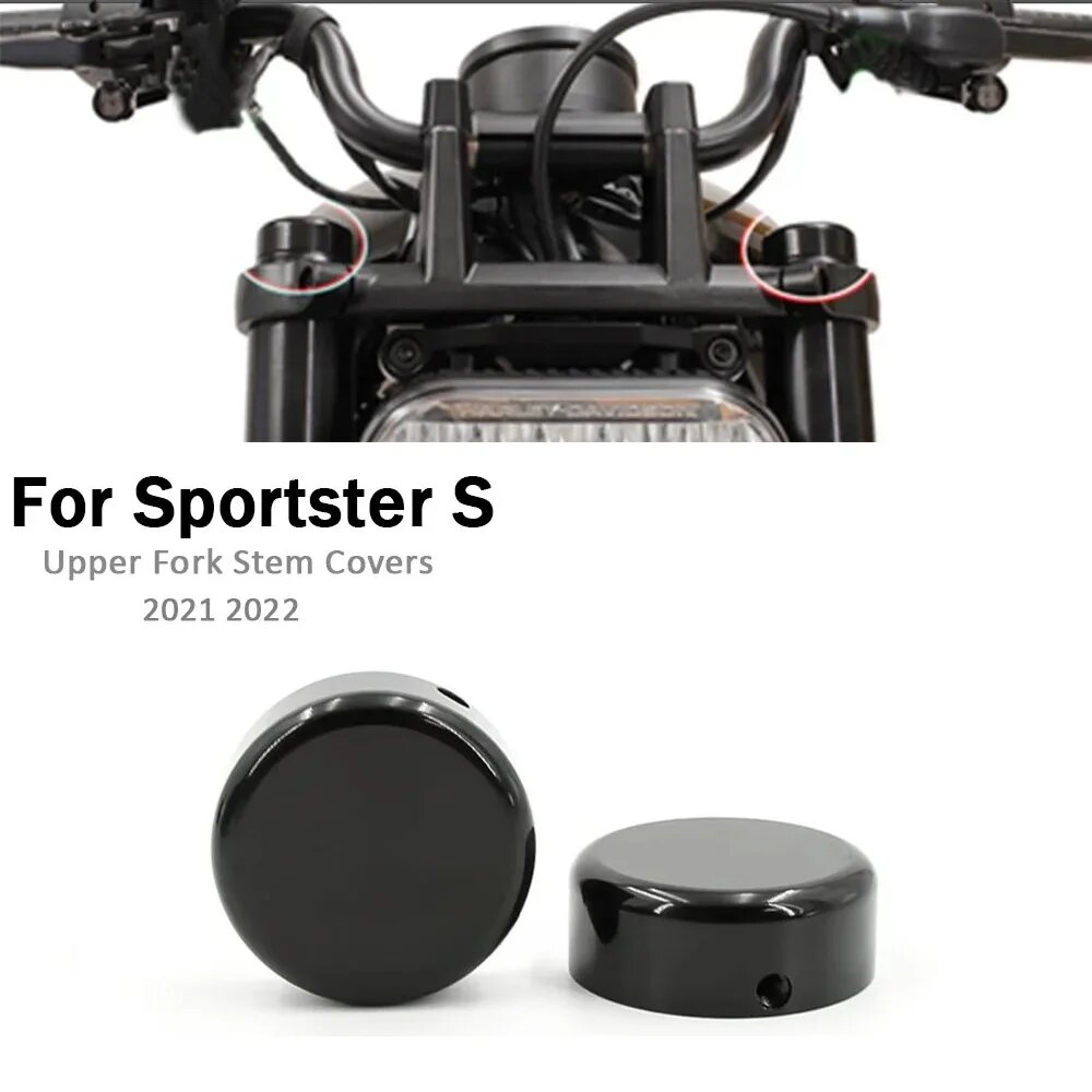 2 черных алюминиевых крышки передней вилки мотоцикла для Harley Davidson Sportster S 1250 RH1250 S 2021 2022 2023