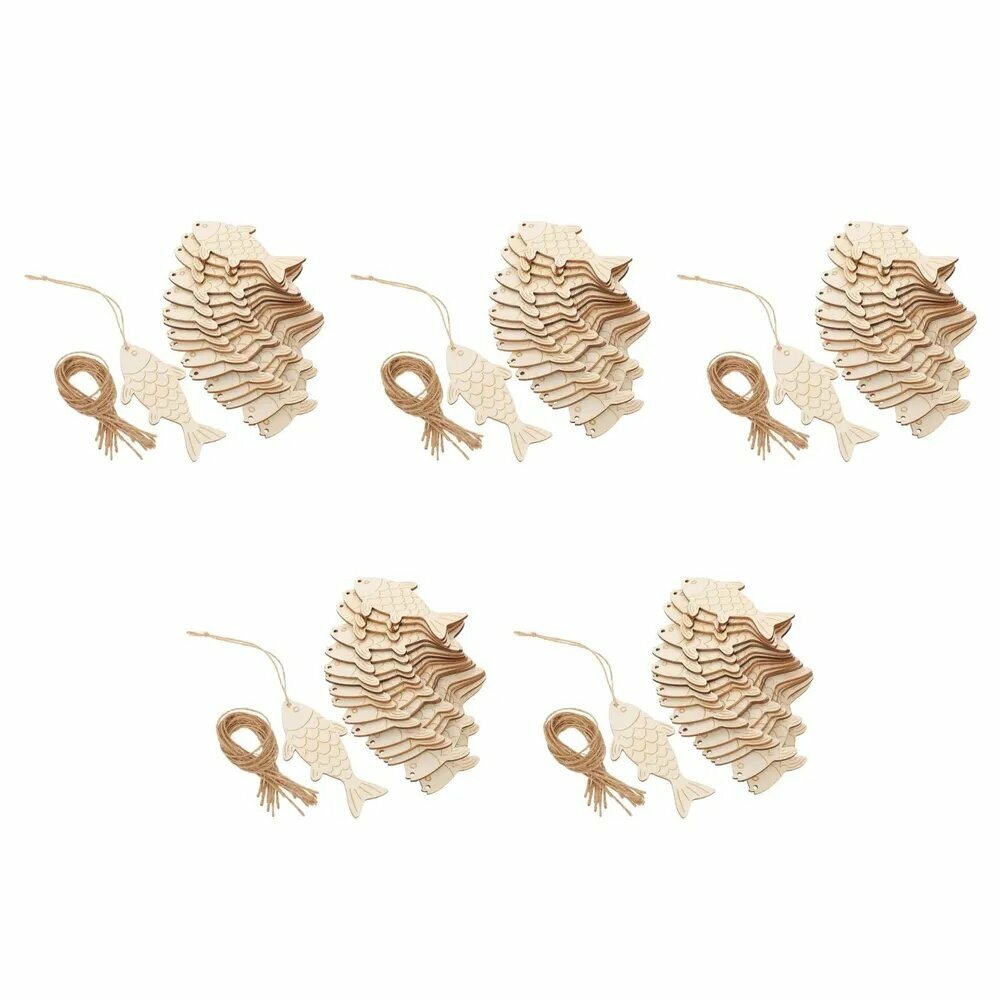 Незаконченные деревянные рыбы для поделок и декора в морском стиле 300 шт