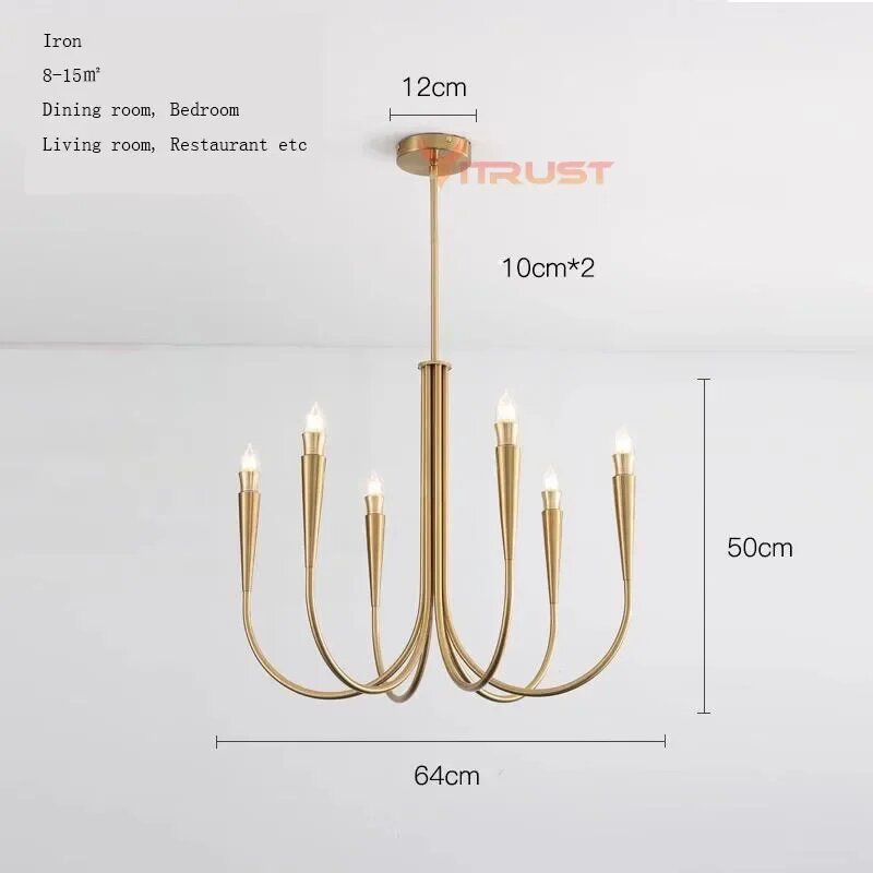 Modern LED Chandeliers Lighting Fixture Gold Black Pendant Lamps Lustres de Teto Ceiling Light Flush Dining Living Room Bedroom