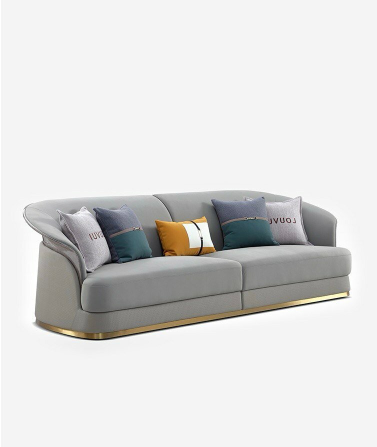 Диван URBAN SERENITY серый из кожи наппа 1900×1000×800 мм