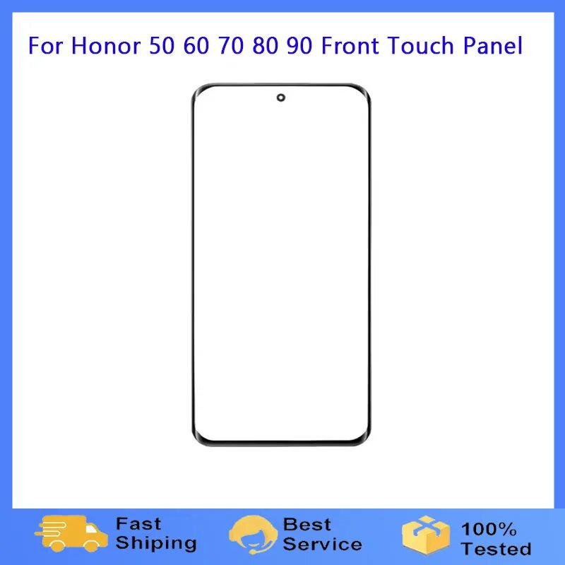 Для Honor 100 Внешний экран + OCA Для Huawei Honor 50 60 70 80 90 Передняя сенсорная панель ЖК-дисплей Ремонт стекла Замена деталей For Honor 50
