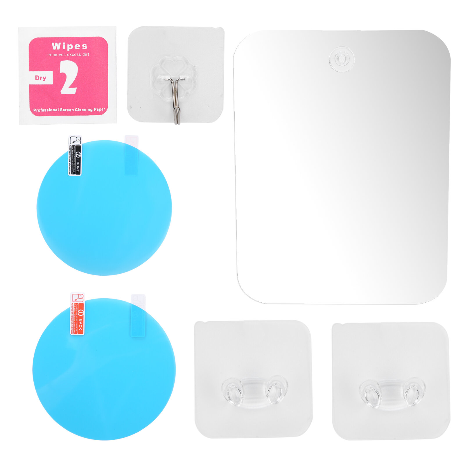 Зеркало для душа с защитой от запотевания, настенное зеркало для бритья в ванной комнате с крючком на присоске