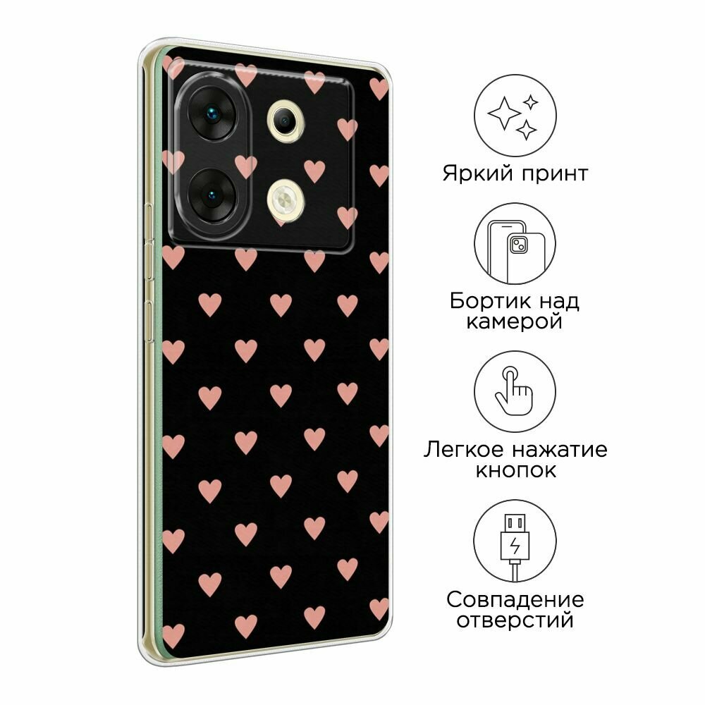 Чехол на Infinix Zero 30 5G / Инфиникс Зеро 30 5G с принтом "Розовые сердечки" — фото 1