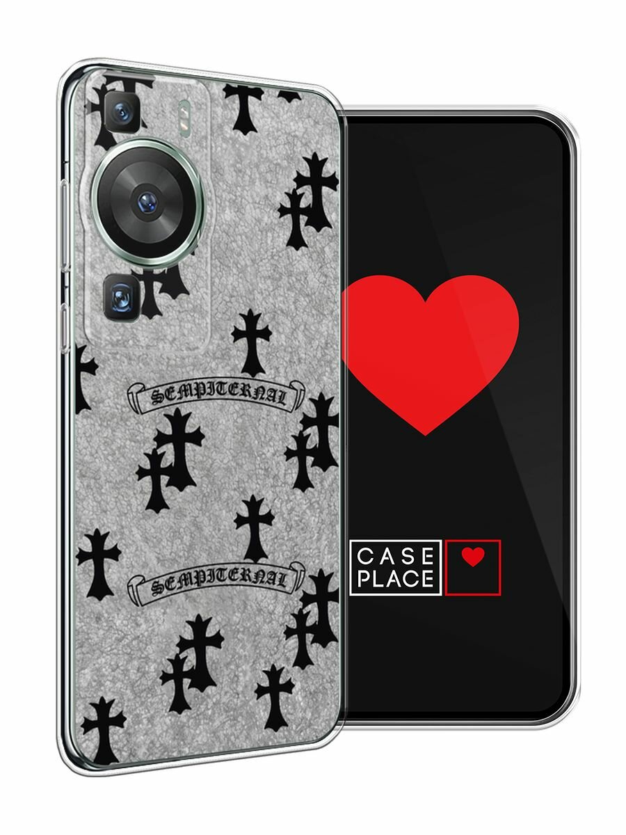 Чехол на Huawei P60/P60 Pro / Хуавей P60/P60 Про с принтом "Кресты паттерн 3" — фото 1