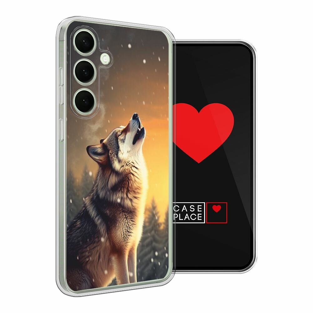 Чехол на Samsung Galaxy S25 Plus / Самсунг S25 Плюс с принтом "Воющий волк" — фото 1