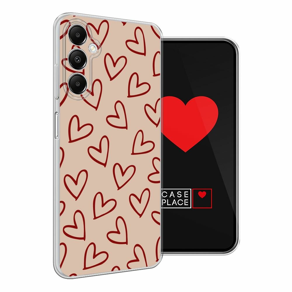 Чехол на Samsung Galaxy A05s / Самсунг Галакси A05s с принтом "Little hearts doodles 1 - 14 февраля" — фото 1