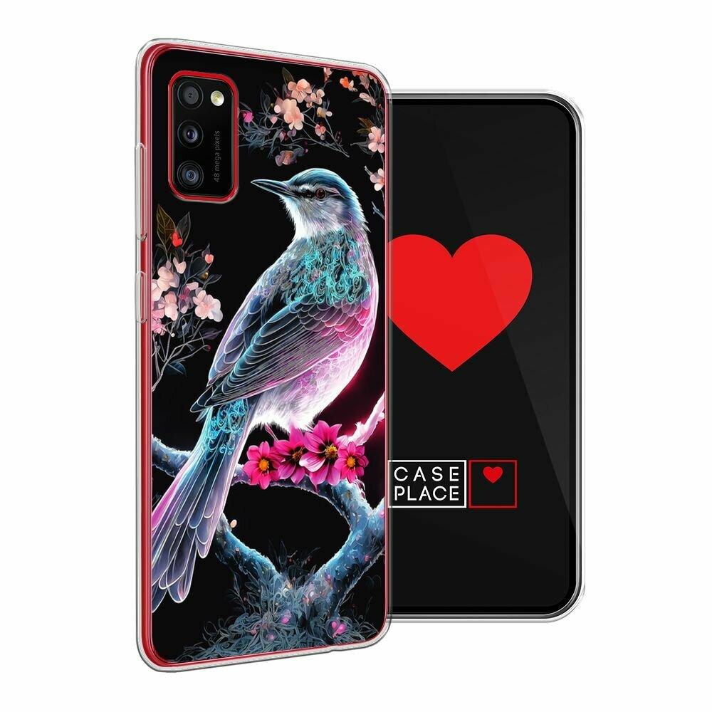 Чехол на Samsung Galaxy A41 / Самсунг Галакси А41 с принтом "Птица на цветущем дереве" — фото 1