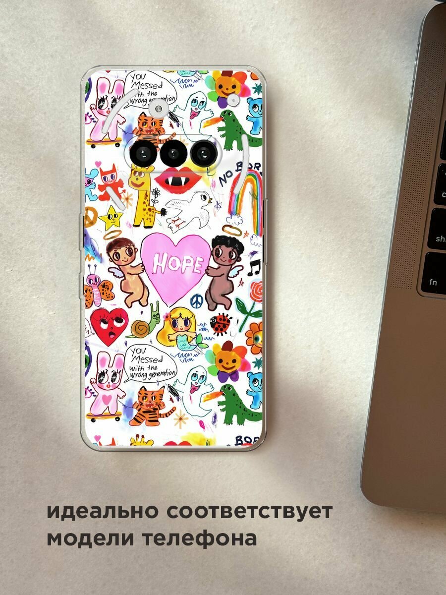 Чехол на Nothing Phone 3a / Нотинг Фон 3а с принтом "Милые рисунки" — фото 1