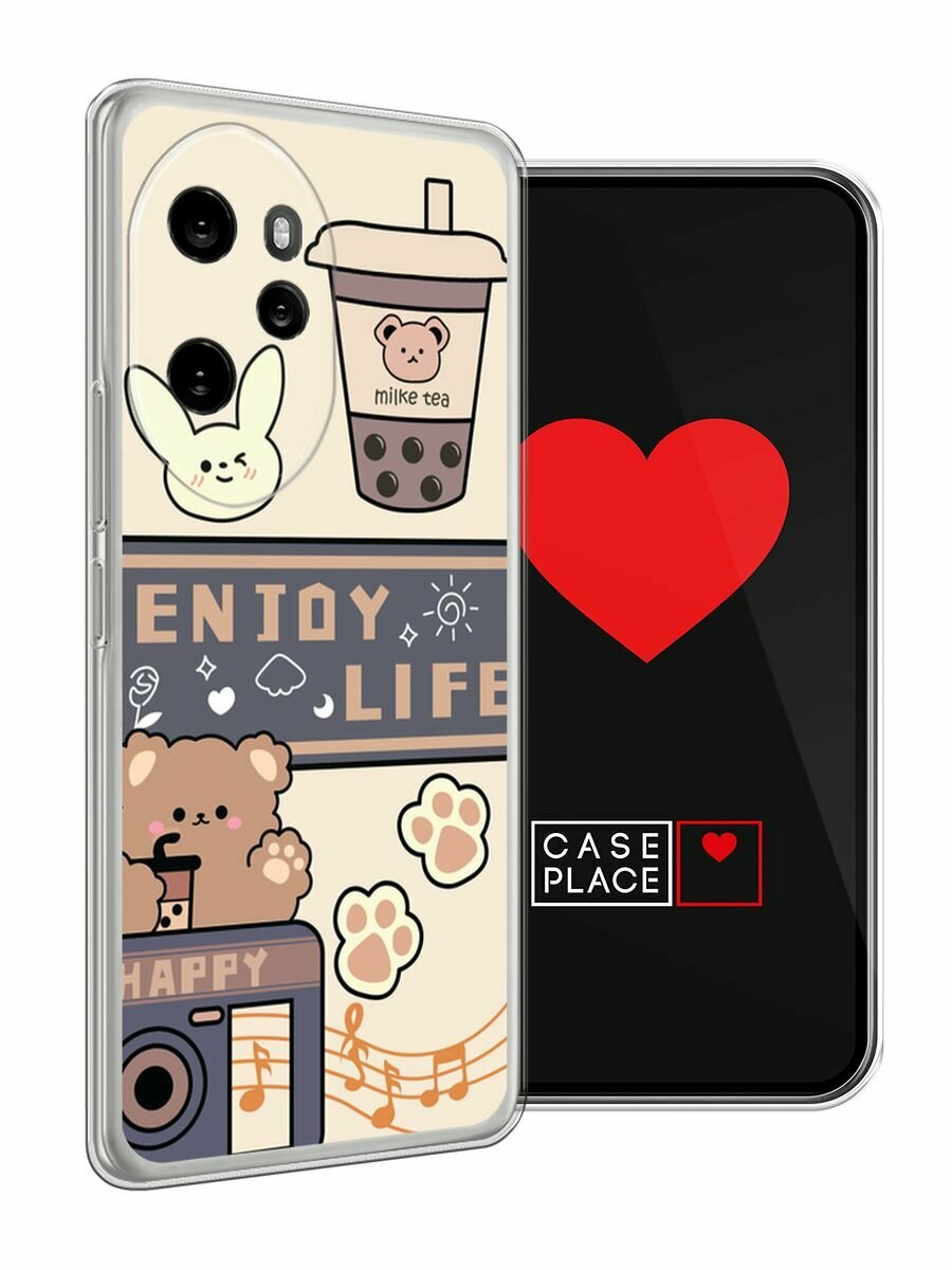 Чехол на Honor 100 Pro / Хонор 100 Про с принтом "Enjoy life 1" — фото 1