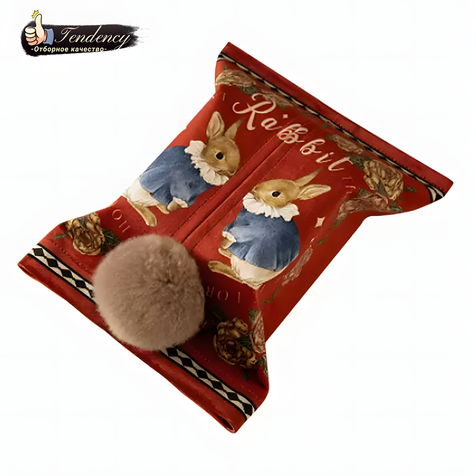 Бархатный держатель для салфеток Lilith, Коробка для салфеток, С бахромой, 18×24 см