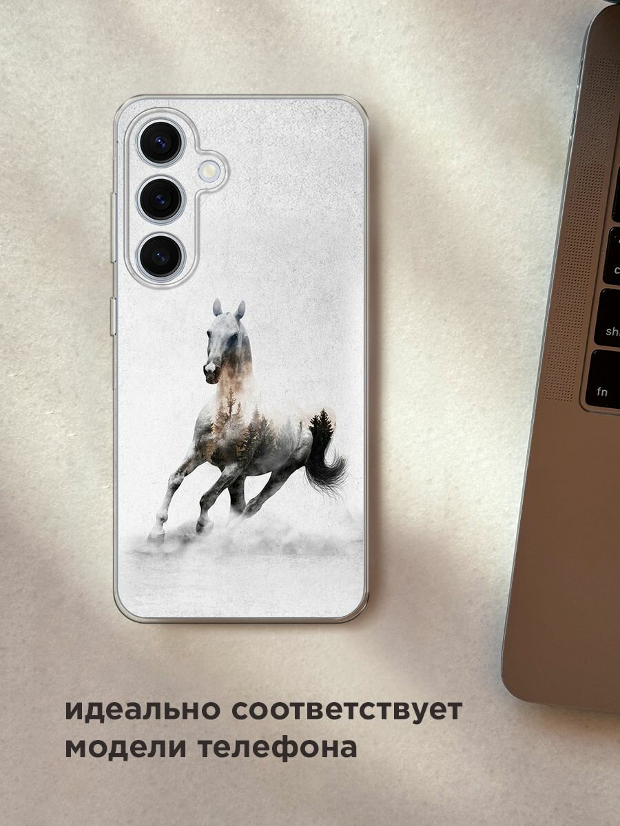 Чехол на Samsung Galaxy S24 FE 5G / Самсунг S24 FE с принтом "Лошадь лес" — фото 1