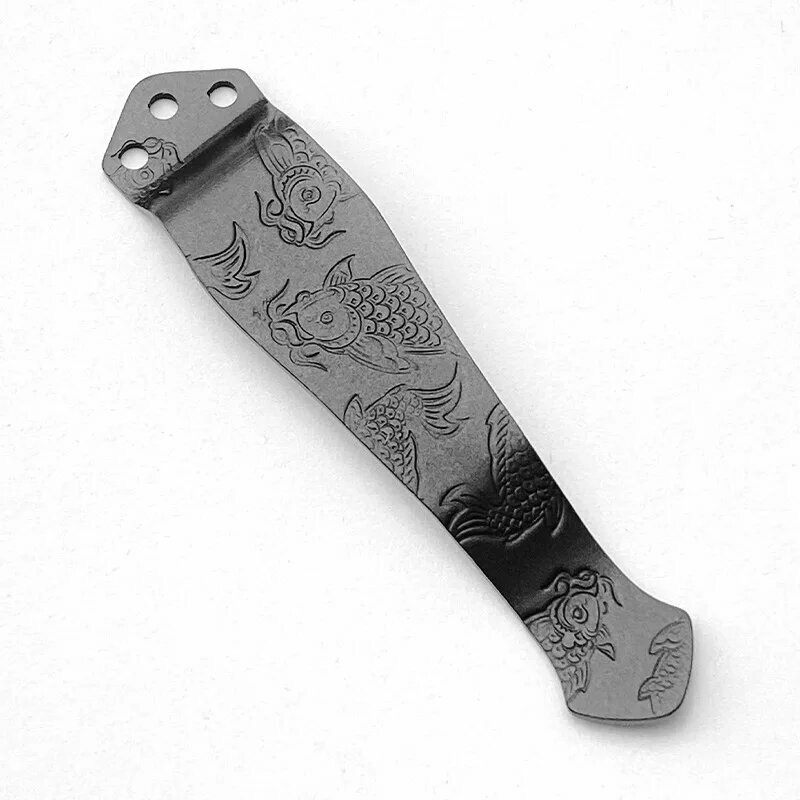 Карманный зажим для ножей Benchmade из титана с узором Koi, 1pc Black