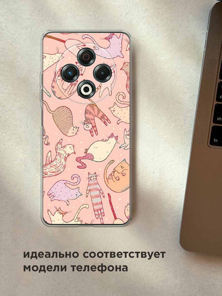 Чехол на Tecno Spark 30 / Текно Спарк 30 с принтом "Розовое счастье" — фото 1