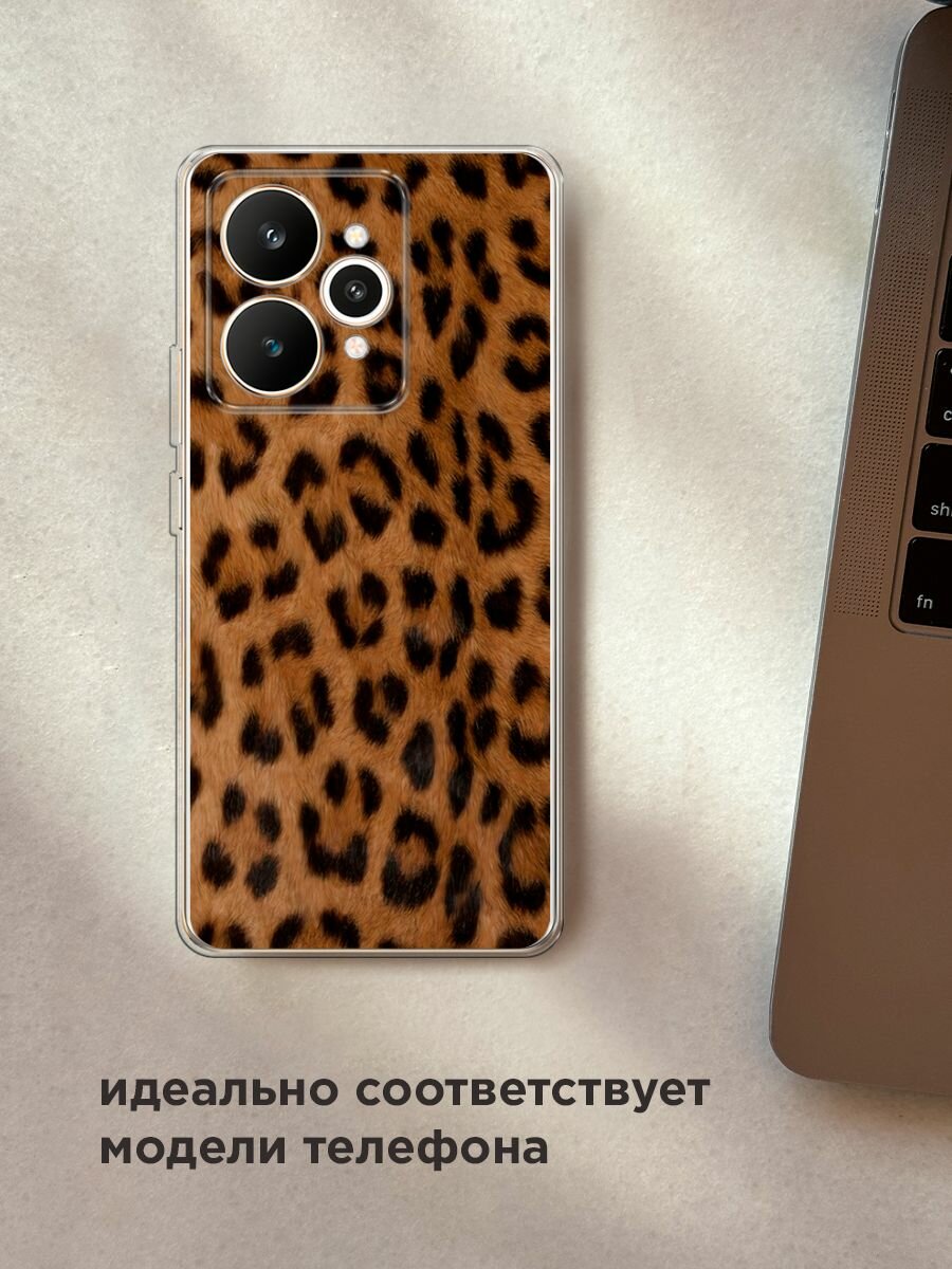 Силиконовый чехол на Realme 15 / Реалми 15 с принтом "Мех леопарда" — фото 1