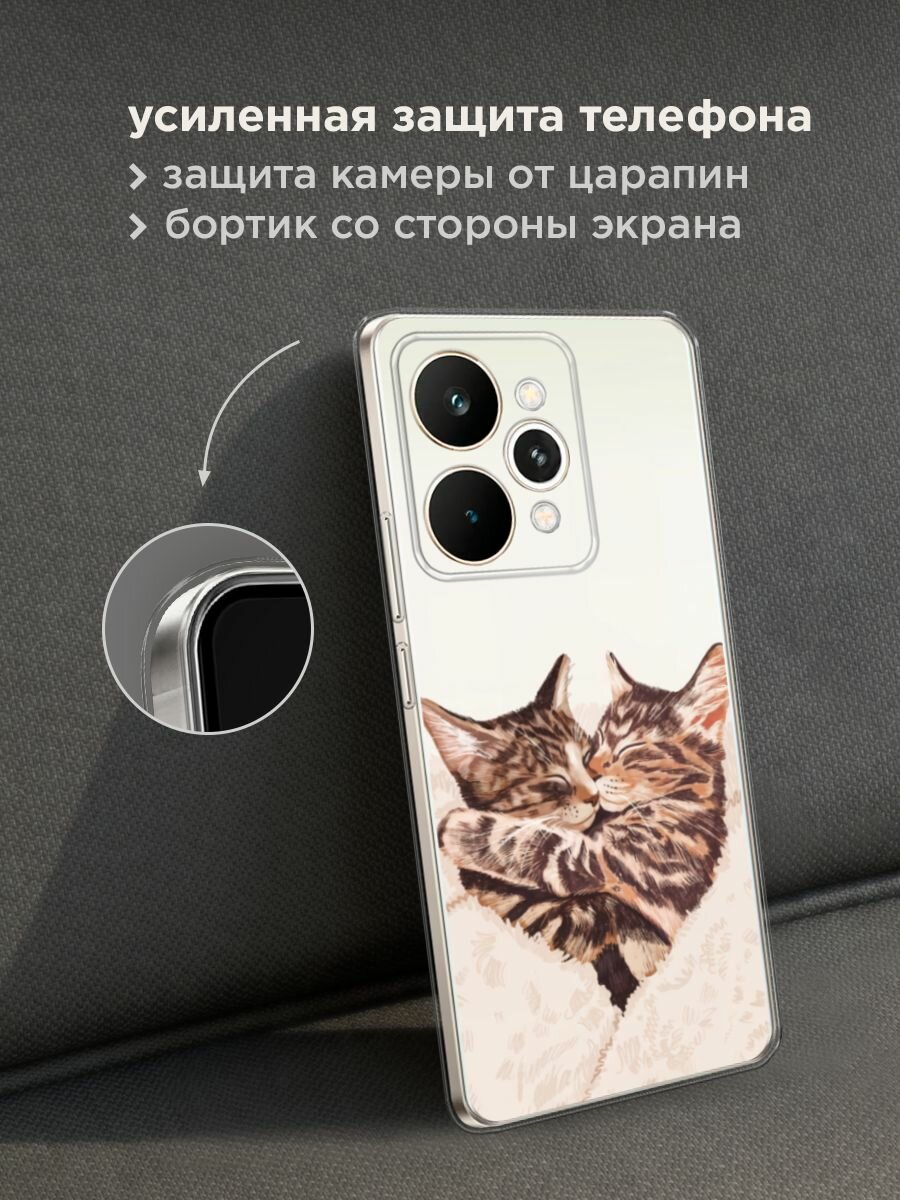 Чехол на Realme 15 Pro / Реалми 15 Про с принтом "Влюбленные котейки - 14 февраля" — фото 1