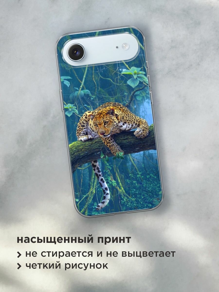 Чехол на Apple iPhone Air / Айфон Айр с принтом "Леопард охотник" — фото 1