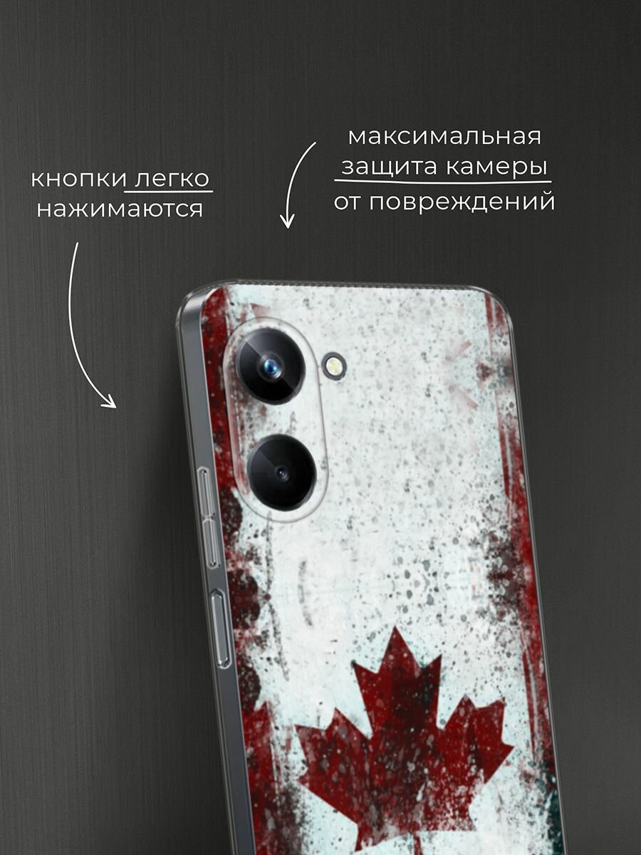 Силиконовый чехол на Realme 10 Pro / Реалми 10 Про с принтом "Канада" — фото 1