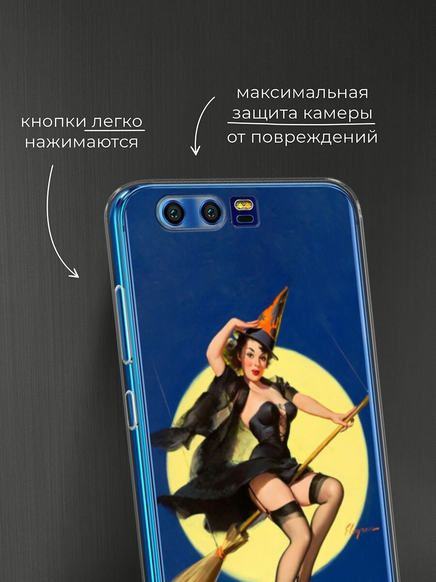 Силиконовый чехол на Honor 9 / Хонор 9 с принтом "Pin-Up Witch" — фото 1