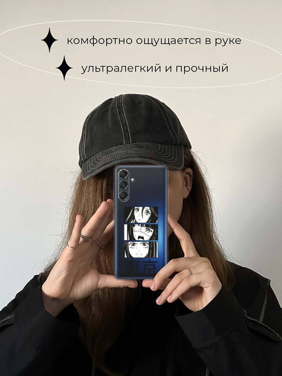 Чехол на Samsung Galaxy M55 / Самсунг M55 с принтом "Tokyo girls", прозрачный — фото 1