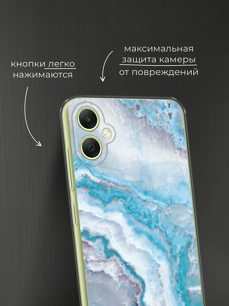 Чехол на Samsung Galaxy A05 / Самсунг Галакси A05 с принтом "Нежно-голубой мрамор" — фото 1
