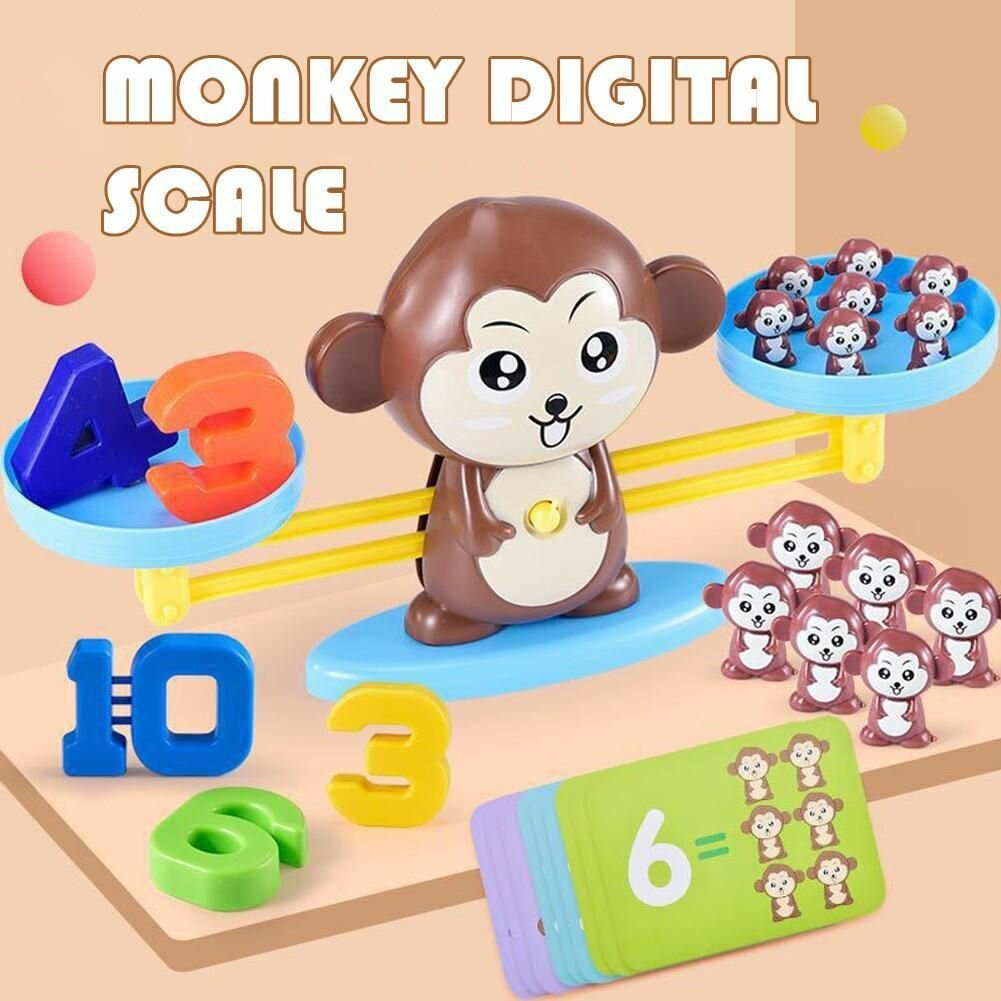 Обучающие весы с обезьянкой, развивающая игрушка для детей, логическое мышление и счет для раннего развития