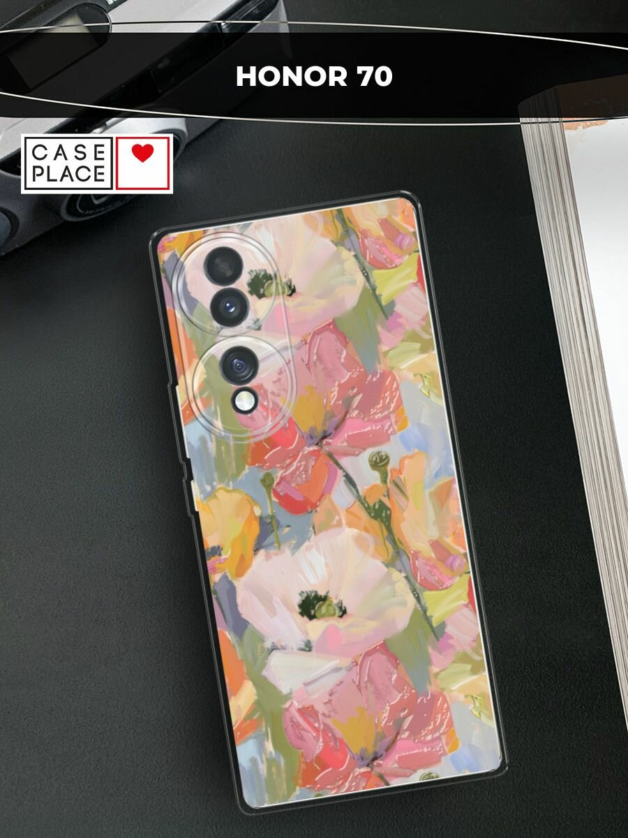 Чехол на Honor 70 / Хонор 70 с принтом "Акварельные анемоны"