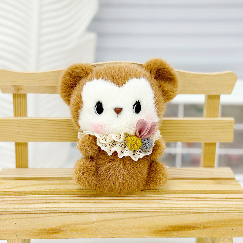 Sweet plush bear and bunny keychain adorable and cozy hanging pendant for bags