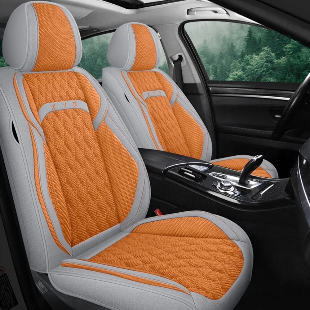 5 шт, Чехол льняной для сиденья автомобиля, чехол для Jetta, Volkswagen, VW Polo, 9N, Sedan, 6R, Touareg, Passat b5, b6, b8, Golf 7, Tiguan, автомобильные аксессуары（Полный комплект на весь автомобиль, 5 предметов: передние и задние сиденья.）