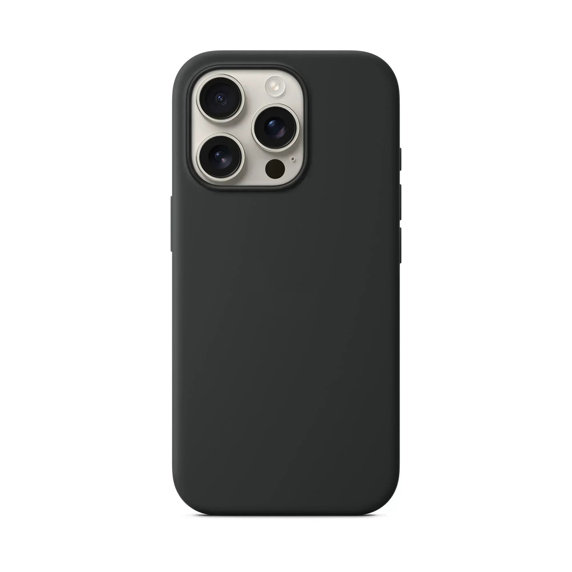 Черный силиконовый чехол для iPhone 16 Pro