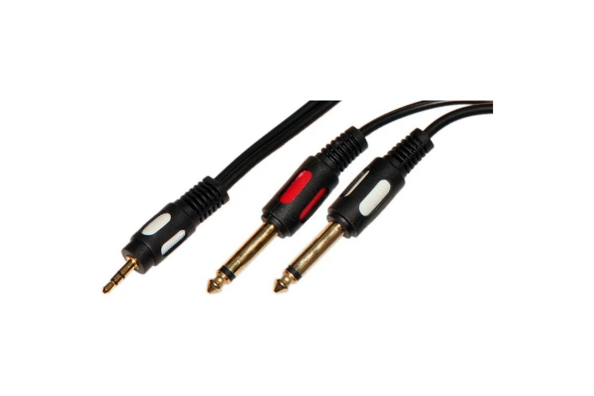Pro Legend PL1090кабель 3.5 мм стерео - 2x 6.35 мм моно, 1.5 м, золотые коннекторы
