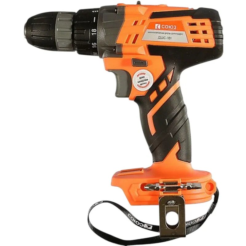 Дрель-шуруповерт ударная акк. Союз ДШС-181 18 В без АКБ без ЗУ 1930371