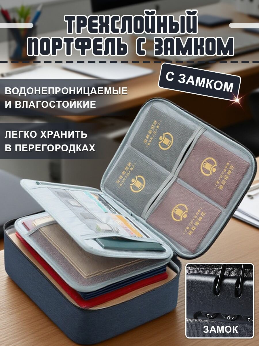Органайзер для документов а4 на молнии с кодовым замком органайзер для документов папка с кодовым замком