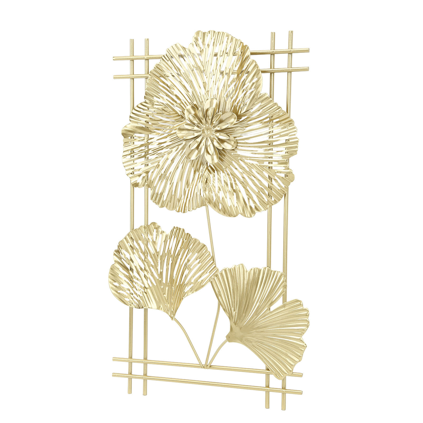 Декор для стены в виде 3D-гinkgo с золотыми листьями из металла, стильная металлическая скульптура для дома и офиса