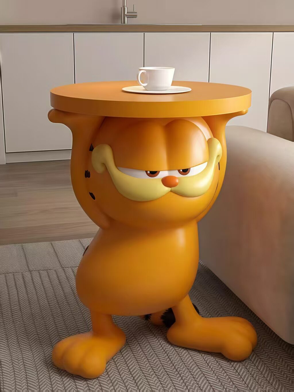 Декоративный столик Garfield, эпоксидная смола, минималистичный журнальный столик