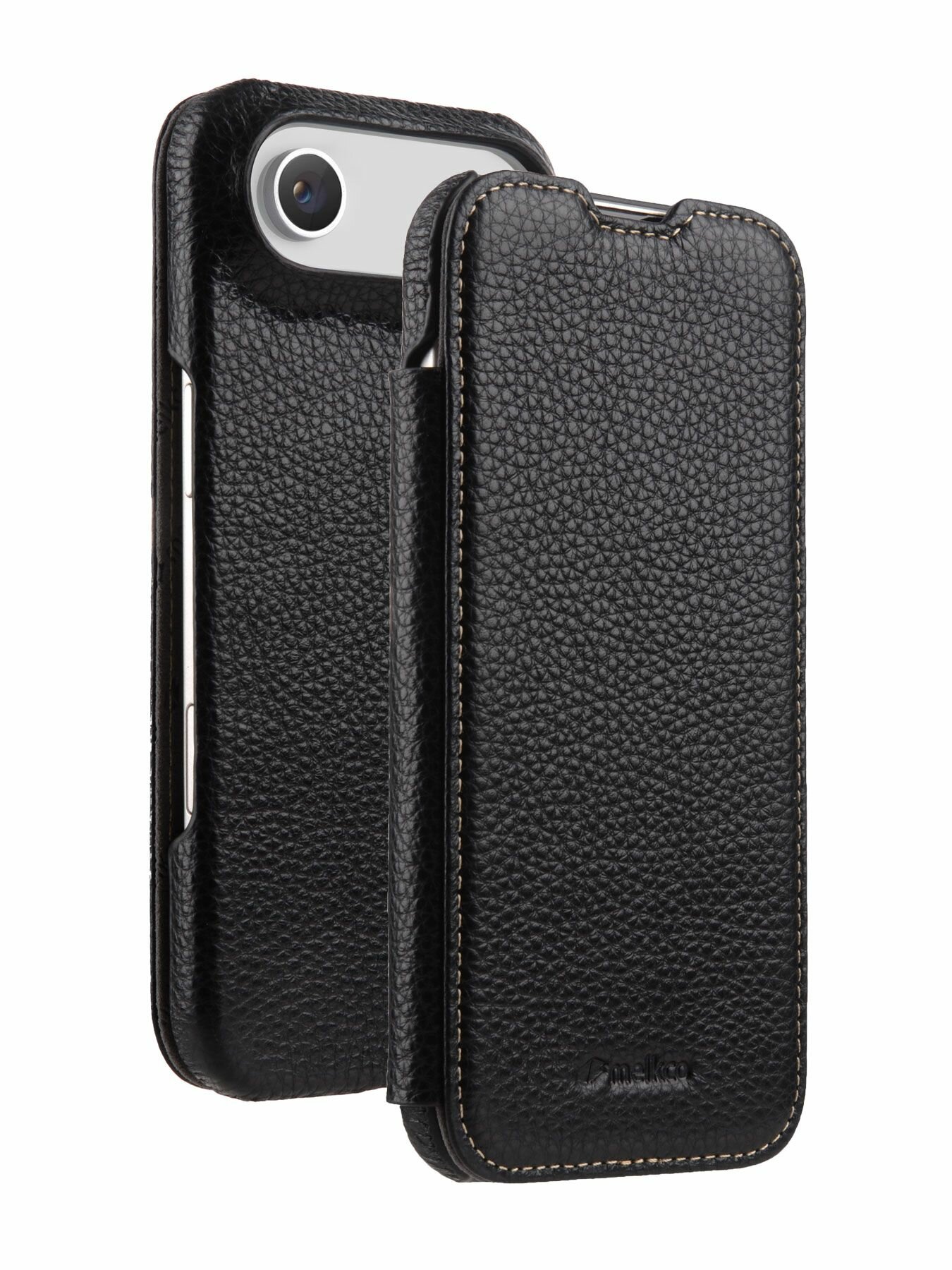 Кожаный чехол книжка с Magsafe Face Cover Type для iPhone Air, черный