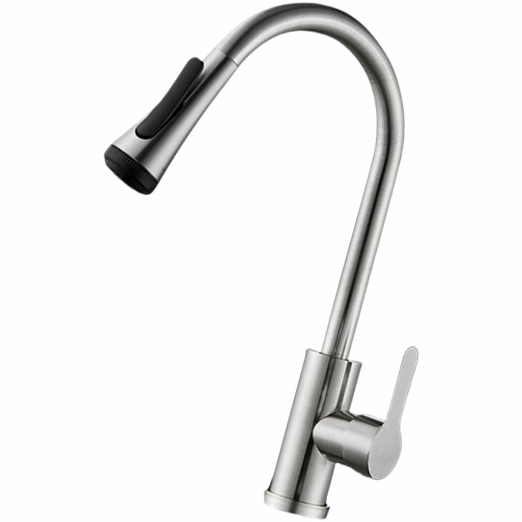 Смеситель, Бытовой четырехрежимный телескопический выдвижной кран для горячей и холодной воды с защитой от брызг-Yahei