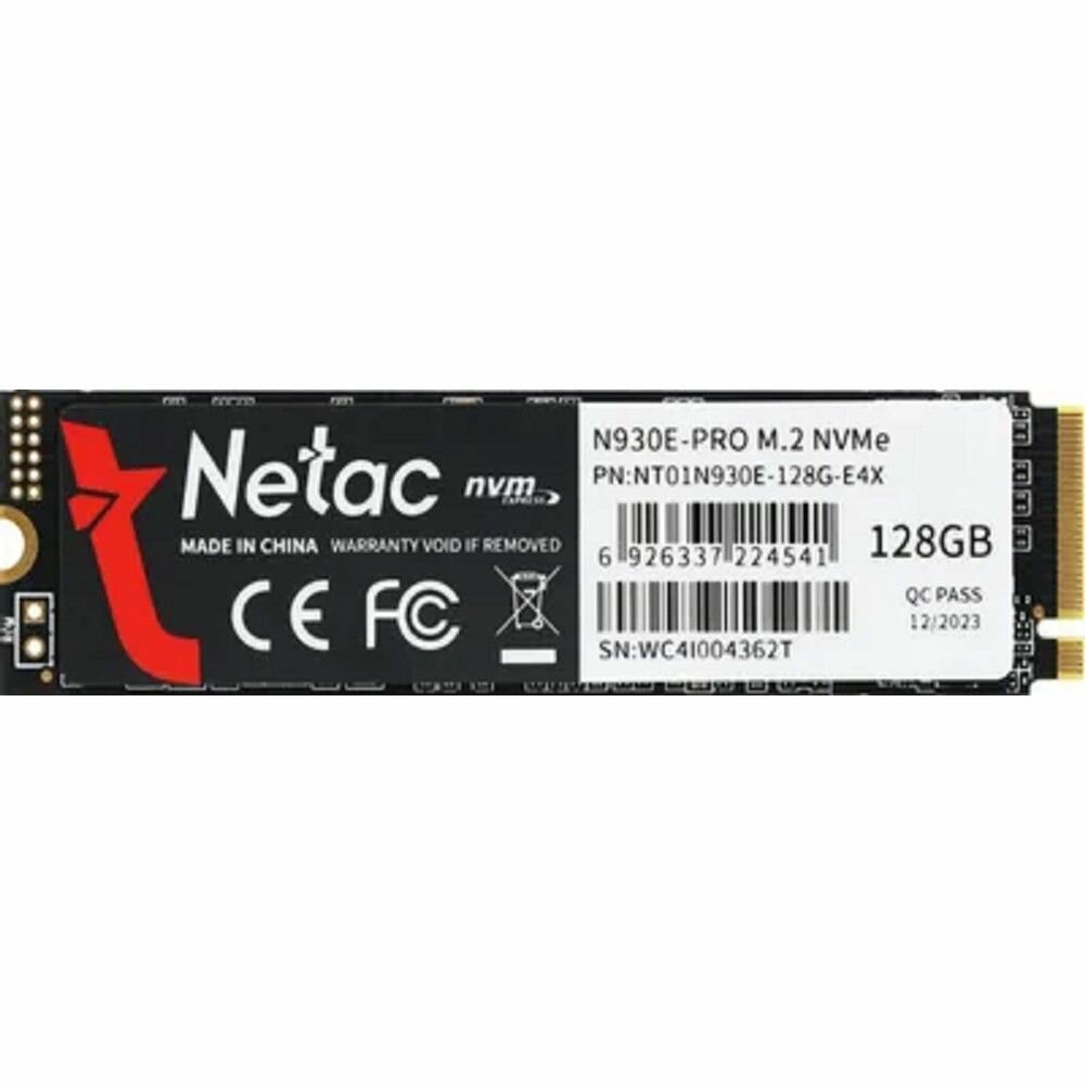 Netac Накопитель SSD M.2 2280 N930E Pro NVMe PCIe 128GB NT01N930E - 128G - E4X