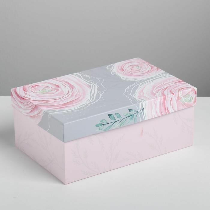 Коробка подарочная прямоугольная Дарите счастье"Цветы", 280*185*115 мм.