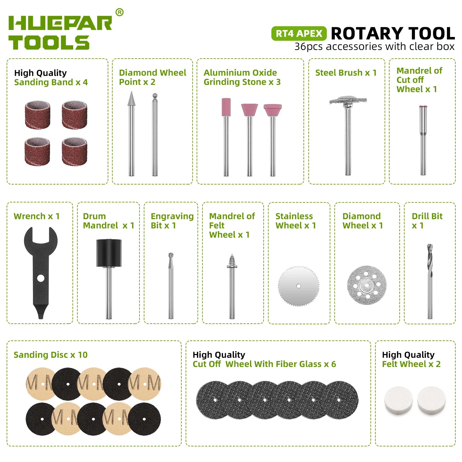 Huepar RT4-A 25000RPM Мини дрель