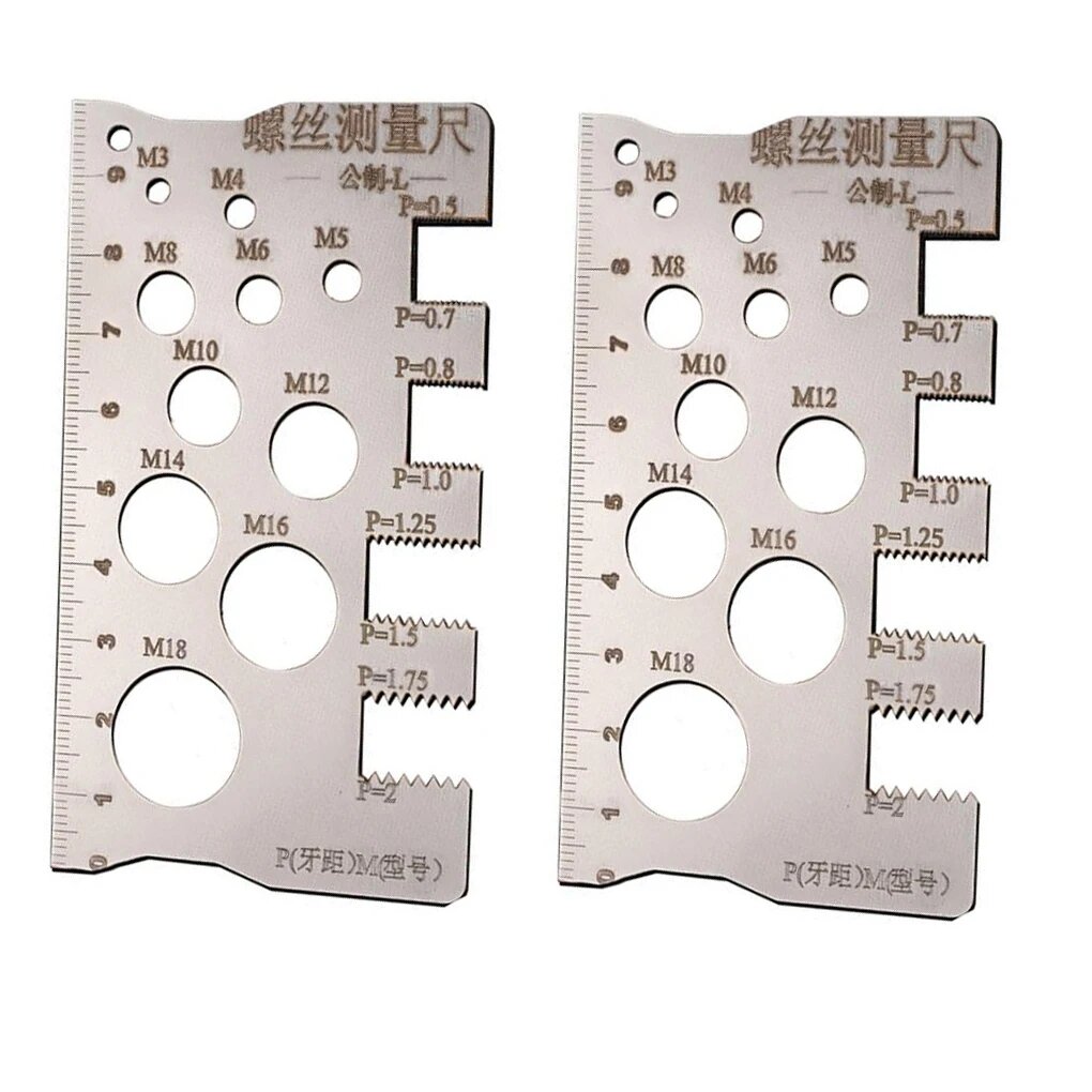 Калибр шага винта, линейка, измерительный инструмент, болт, гайка, метрические инструменты для измерения угла из нержавеющей стали