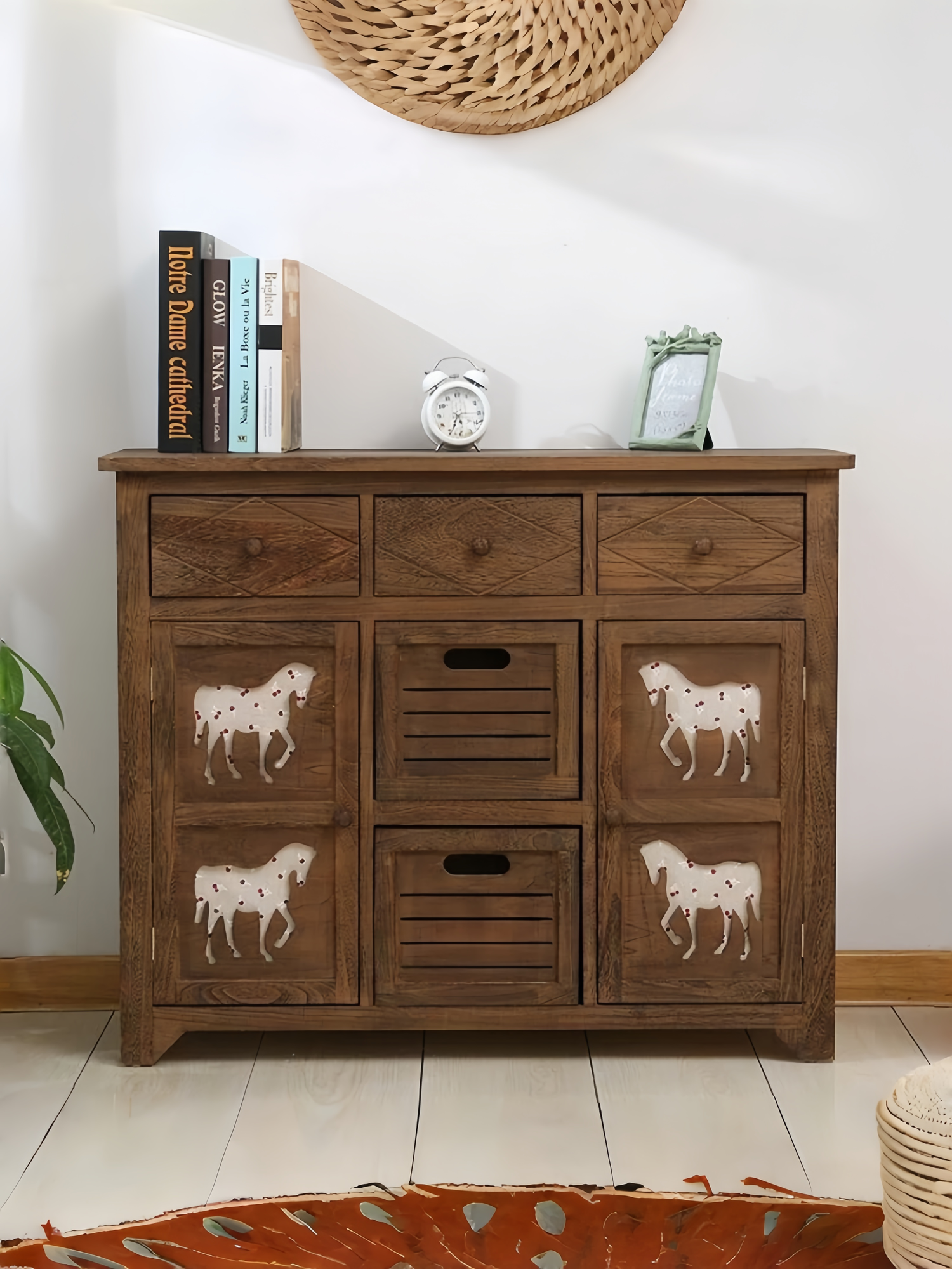 Эксклюзивный комод，Винтажная прикроватная тумба в деревенском стиле с эффектом состаривания