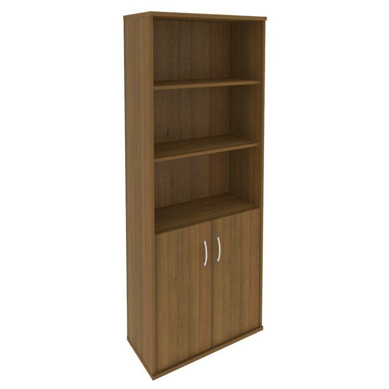 Шкаф для документов высокий широкий (2 низкие двери ЛДСП) Рива Riva А. СТ-1.1 Орех гварнери 770*365*1980