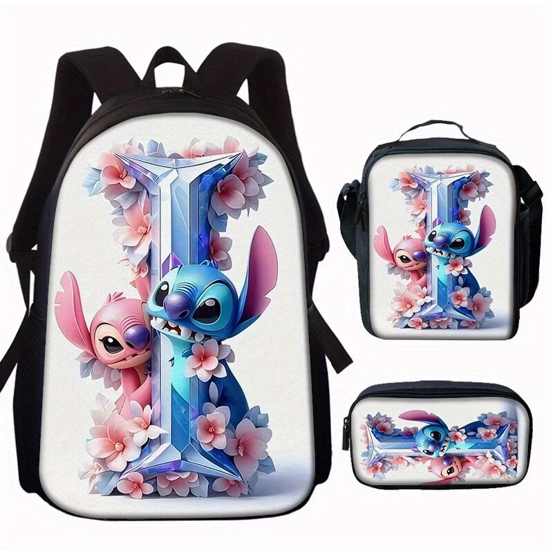 Рюкзак европейского и американского школьного сезона, аниме, мультяшная стежка, школьная сумка из трех предметов, детский рюкзак для начальной школы