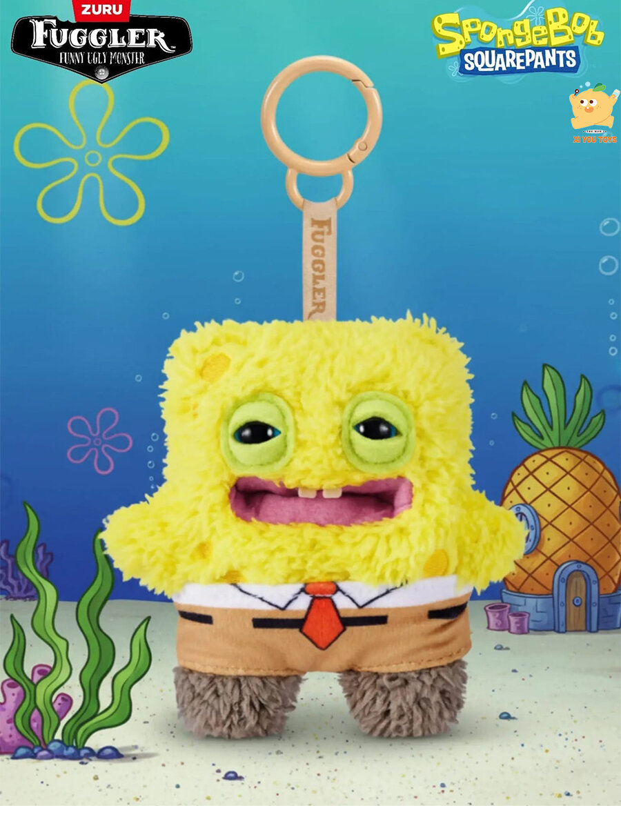 Spin Master Fuggler SpongeBob Keychain Губка Боб / Плюшевая Кукла-брелок Fuggler Для Детей В Возрасте От 4 Лет И Старше - Идеальный Подарок
