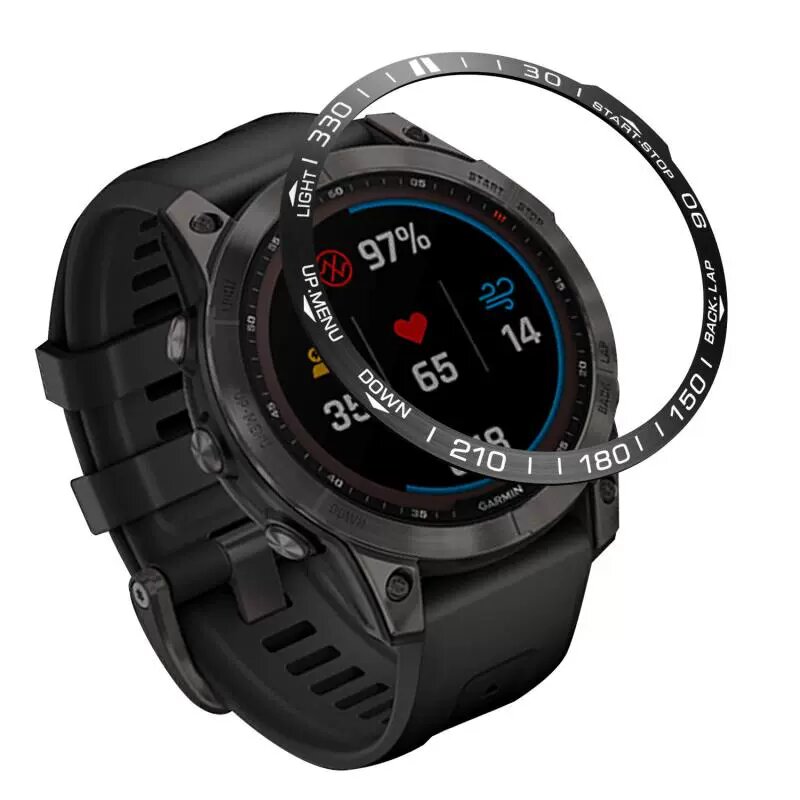 Защитное кольцо из нержавеющей стали для циферблата Garmin Fenix 7 Pro, металлическая замена Другое_Тип A, черный с