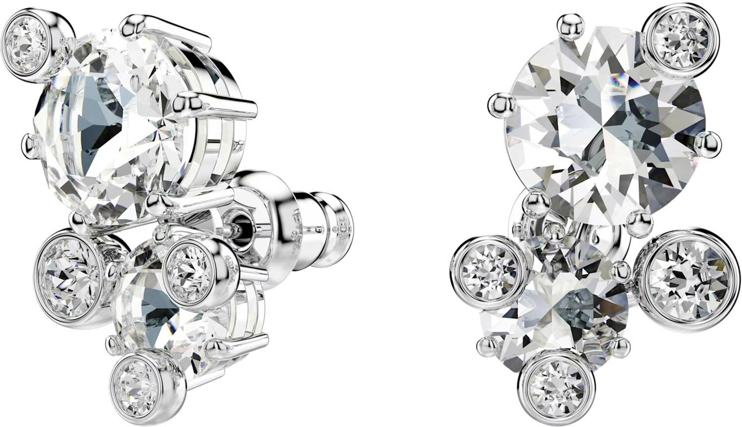 Серьги пусеты, кристаллы Swarovski