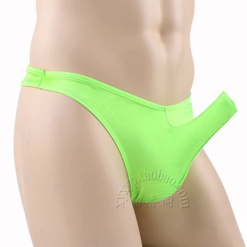 Мужские сексуальные Шелковистые трусики для пениса, брифы для носа со слоном, сексуальное нижнее белье из ледяного шелка, брифы Зеленый, green