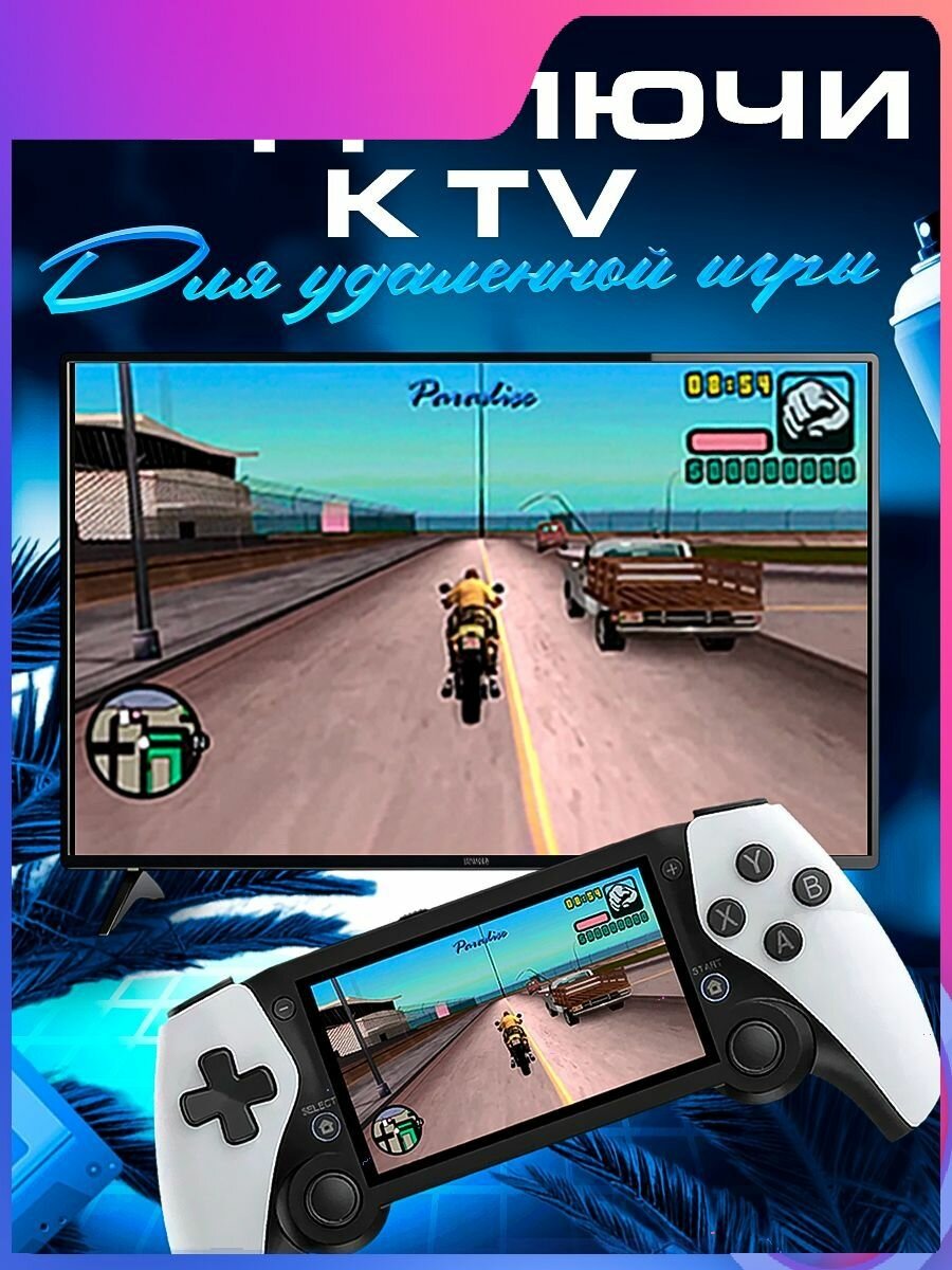 Портативная ретро-приставка PSP 128 ГБ, 30000 игр, поддержка PS1